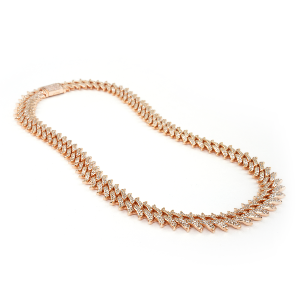Studded Rose Gold Laurel Chain 15mm - The Gold Starz - Gold Chains ...